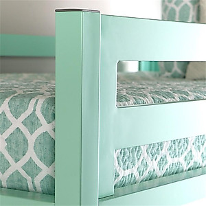 Walker Edison Brighton Classic Metal Twin over Loft Bunk Bed, Twin Size, Mint Green