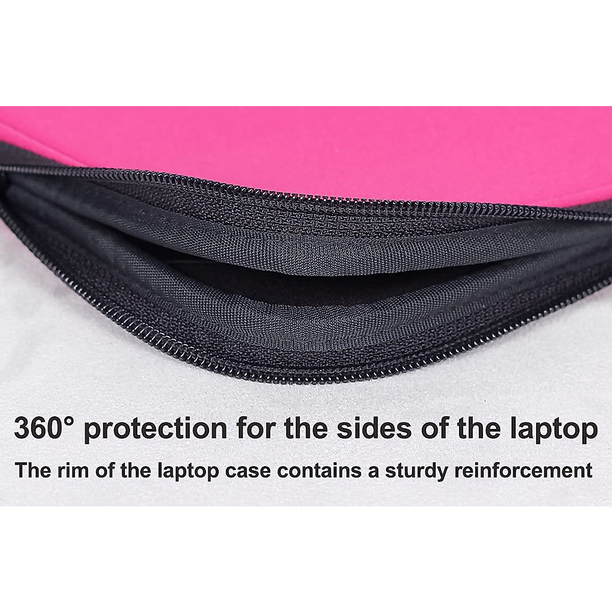 Inntzone Laptop Sleeve 13.3 Inch Foldable Slim Case Lightweight Bag Notebook Computer Carrying Flip Cover (Pink)