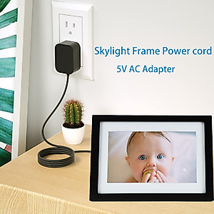 VHBW Power Cord for Skylight, HP, Aluratek, BSIMB Smart Digital Picture Frame 5V AC Adapter Charger (Not for 9V or 12V)