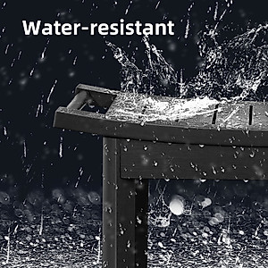 DWVO Poly Lumber Shower Bench, Shower Stool with Handles Storage Shelf, Water Resistant & Non-Slip Design Shower Seat, Shower Bath Chairs Spa Stool for Bathroom 24' x 13' (Black)