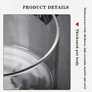 Glass Simmer Pot 3.5L Glass Pots for Cooking with Cover and Wooden Handle Glass Cookware for Stovetop Safe for Pasta Noodle Soup Milk Baby Food Transparent