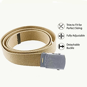 Thomas Bates Cargo Cotton Military Web Belt (Khaki)