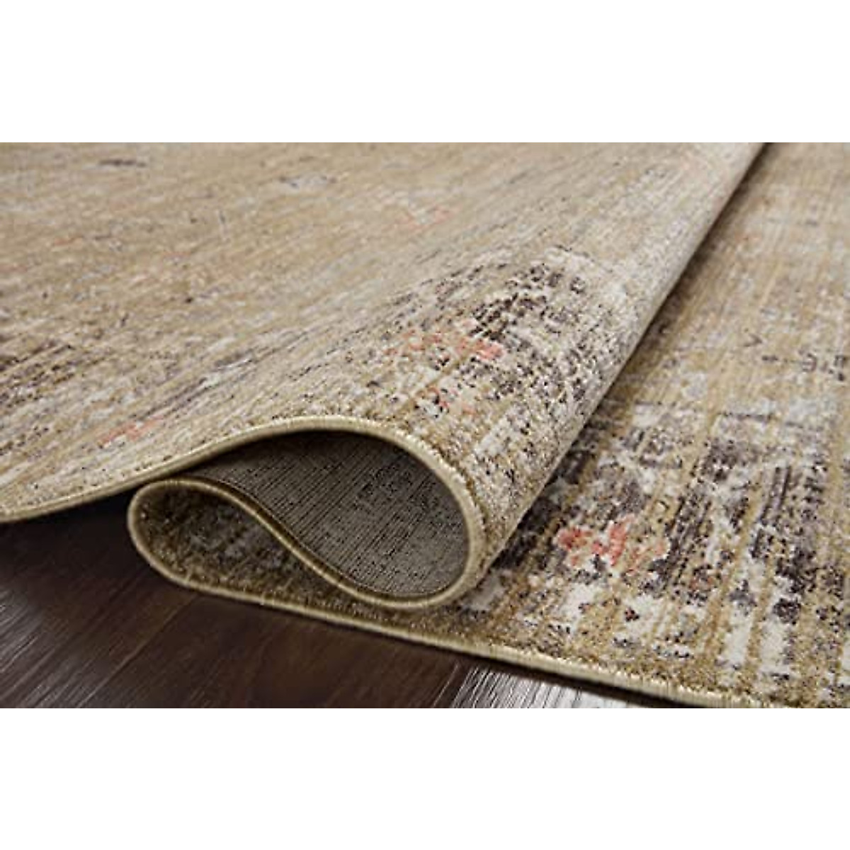 Magnolia Home by Joanna Gaines x Loloi Millie Collection MIE-03 Gold / Charcoal 2'-3" x 3'-10" Accent Rug