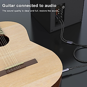 MOSWAG 1/4 to RCA Cable, Quarter inch TRS to RCA Audio Cable 6.35mm Stereo Jack to Dual RCA Insert Cable Y Splitter Cable