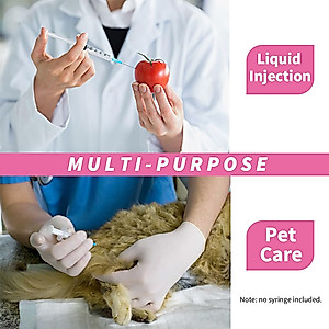 Dispensing Needle with Cap, Sterile Disposable Injection Luer Lock Luer Slip Syringe Accessories, Individually Sealed for Lab, Refilling Liquid, Livestock, Pet (18G-1.0Inch, 20)