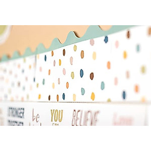 Teacher Created Resources Everyone is Welcome Painted Dots Straight Border Trim (TCR7165)