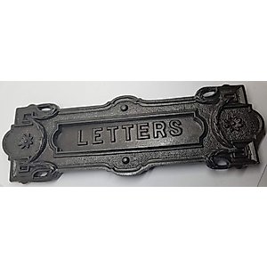 Mailbox Letter Slot Swinging Door Wall Mounted cast Iron neo Classical Antique Vintage Old Mail Postal