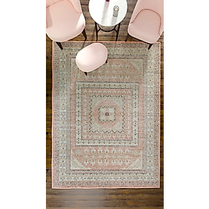 Rugs America Harper HY40A Vintage Transitional Carnation Non-Shedding Living Room Bedroom Dining Home Office Area Rug, 8'0" x 10'0"