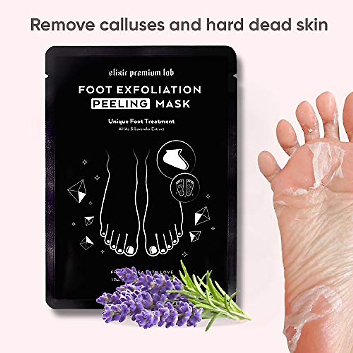 Peel Mask for Dry Hard Feet - Dead Skin & Callus Remover - Foot Spa Experience at Home for Baby Soft Feet - Large Size Exfoliating Socks for Woman and Man - Foot Care Treatment for Healthy Feet 8 Pack