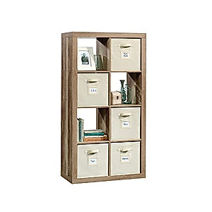 Sauder Stow-Away 8-Cube Organizer, L: 30.91" x W: 15.39" x H: 57.87", Lintel Oak Finish