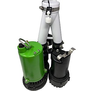 PumpSpy PS2000C Pre-Assembled SmartPump Combination Wi-Fi Connected 1/2HP Primary Sump Pump and 12V Battery Backup Sump Pump with Internet Monitoring & Alerts, Water Alarms for Basements