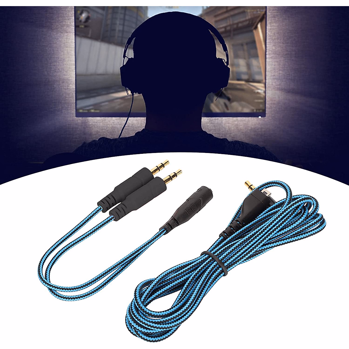 Arctis 3 Audio Cable Cord Replacement for SteelSeries Arctis 7, Arctis 5, Arctis Prime, Arctis Pro Wireless, Arctis Pro Gaming Headset with Dual 3.5mm Plug Headphone Splitte (6.5Ft/2M)