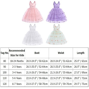 Flower Girl Butterfly Dress for Kids Baby Princess Birthday Wedding Bridesmaid Pageant Formal Party Maxi Dress Toddler Summer Communion Photoshoot Backless Lace Bow Tulle Dresses Purple 6-7 Years