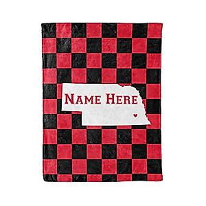 State Pride Series Nebraska - Personalized Custom Fleece Throw Blankets with Your Family Name - Lincoln Edition