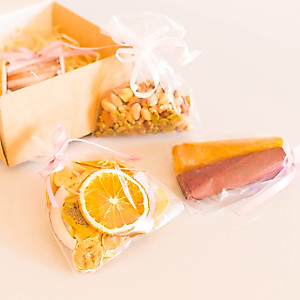 Yotelab Cellophane Bags, 6" x12" Clear Cellophane Treat Bags With Twist Ties, Cello Bags 100 PCS