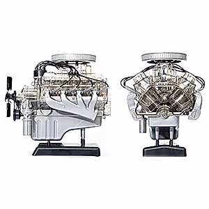 Ford 1965 Mustang V8 Engine Model Kit - Working Model Motor with Collector's Handbook