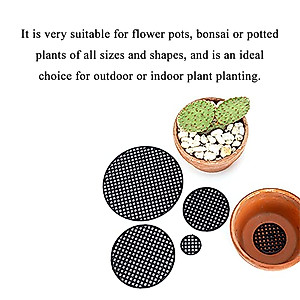 HAHIYO 20PCs 2.95Inch/7.5Cm Black Round PP Plastic Flower Pot Hole Mesh Pad Bottom Grid Mat Bonsai Drainage mesh Hole Screens Gasket Prevent Soil Loss Breathable Gasket Drainage Netting for Bonsai