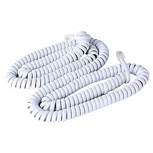 Trisonic 25 FT White Telephone Handset Cord, Standard