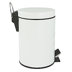 Home Basics Paris Collection Bathroom Accessories, Office, Bedroom, Decorative Waste Basket With Stylish Accent Decor To Complement Any Bathroom (3 Liter Waste Bin)