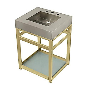 Kingston Brass KVSP2522B2 Kingston Commercial Console Sink, Brushed/Polished Brass