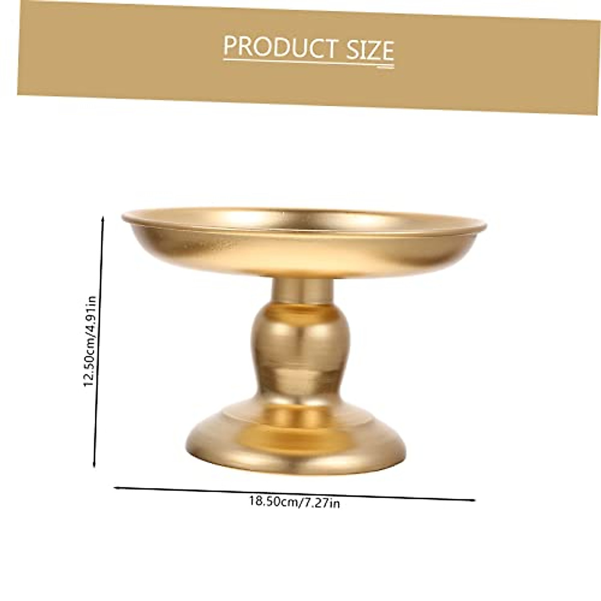 Didiseaon 3pcs Platter Candy Kitchen Food Storage Nuts Bowl Fruit Golden Snack Stand Trifle Metal Household Center Dessert Iron Pan Display Dish Plates for Container Rack Round Footed