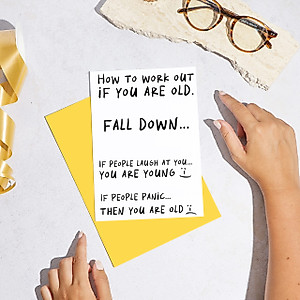 Huxters Funny Birthday Card – A5 Happy Birthday Card her for friend – gifts for women friends - Birthday Card for Him and Her – Ideal for Friends, Family, Colleagues – Blank Interior (Fall Down)