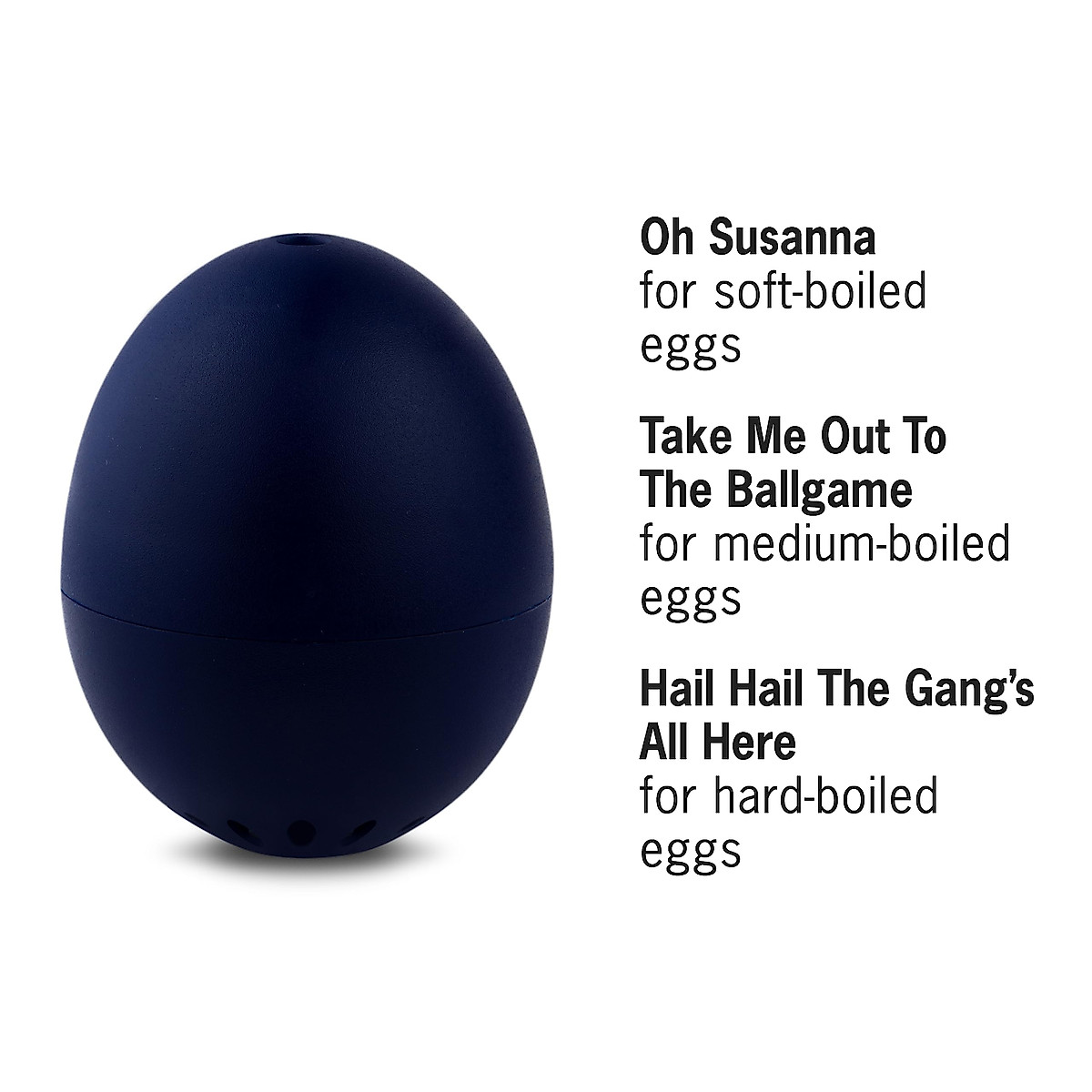 BeepEgg Basic Nightblue – Egg Timer for Boiling Eggs – Musical Egg Cooker for Soft, Medium, Hard Boiled Eggs – Food Safe – Singing Floating Egg Timer – Egg Cooker for 3 Levels of Doneness -Brainstream