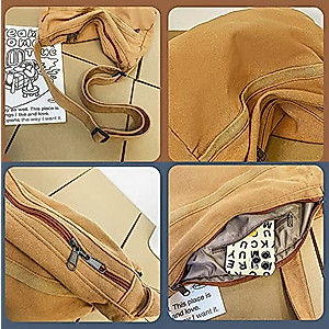 Berrysun Canvas Bag Women Men Trendy Canvas Hobo Sholder Bag Satchel Retro Messenger Bag School Travel Handbag