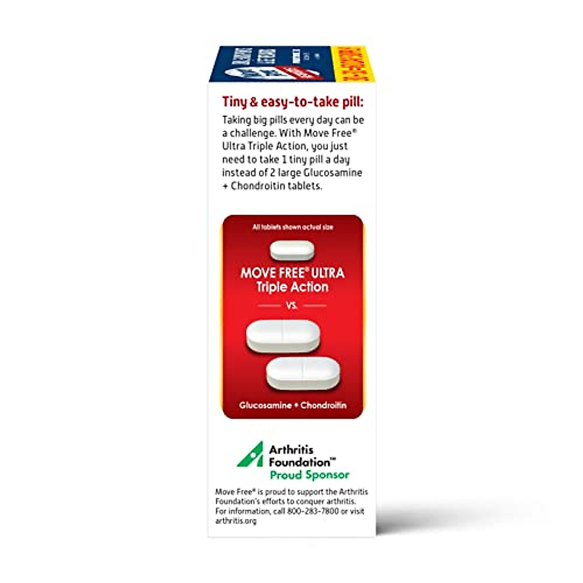 Move Free Ultra Triple Action Joint Support Supplement - Type II Collagen Boron & Hyaluronic Acid - Supports Joint Comfort, Cartiliage & Bones in 1 Tiny Pill Per Day, 2x30ct Bottles (60 servings)*