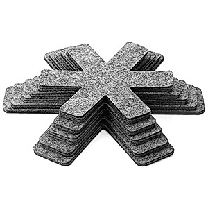 Imncya Set of 20 Pot and Pan Protectors, 5 Different Size Grey Felt Pot and Pan Separators Pad, Anti-Slip Pan Dividers Pads for Stacking and Protecting Cookware Avoid Scratching
