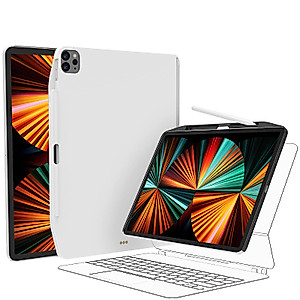SwitchEasy CoverBuddy 12.9" Case for iPad Pro 2021-2022 with Pencil Holder (5-6 Gen) - Compatible with Magic Keyboard, Smart Keyboard Folio (Keyboard, Stand & Trackpad are Not Included) - White