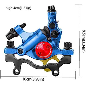 1 Pair Front & Rear HB-100 MTB Bike Hydraulic Disc Brake Calipers Aluminum Alloy Mountain Bike Road Bicycle Line Pulling Brake Clamp (Color : Blue, Size : Front+Rear)