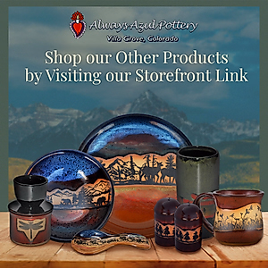 ALWAYS AZUL POTTERY Wild Horses Salad Bowl in Azulscape Glaze - Handmade Ceramic Pottery Bowl - Handcrafted Polished Stoneware - Unique & Stylish Glazed Bowl, Great for Soup, Salad, Cereal and More