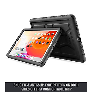 Poetic TurtleSkin Case Designed for iPad 10.2 9th Generation (2021) / 8th Generation (2020) / 7th Generation (2019), Heavy Duty Shockproof Kids Friendly Silicone Case Cover, Black