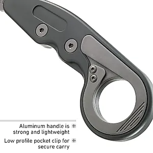 CRKT Provoke Compact: Kinematic EDC Folding Pocket Knife, Morphing Karambit, D2 Plain Edge Blade, Aluminum, Pocket Clip, 4045