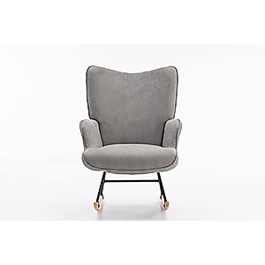 Devion Furniture Shaman Rocking Chair, Wood,Gray 26D x 31W x 37H in