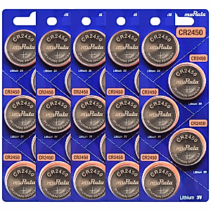 Murata CR2450 Battery DL2450 ECR2450 3V Lithium Coin Cell (25 Batteries)
