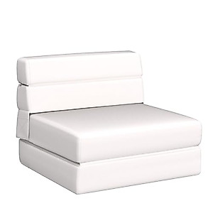 Mjkone Folding Futon Sofa Bed, Modern Convertible Couch for Compact Living Room Office Apartment Space, Modular Sectional Sofa for Resting Camping- Single, Beige