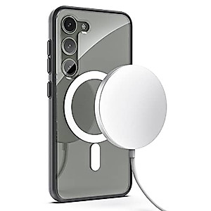 Encased Magnetic Case with Wireless Charger Included - for Samsung Galaxy S23 Plus - Compatible with MagSafe Accessories (Clear/Black)