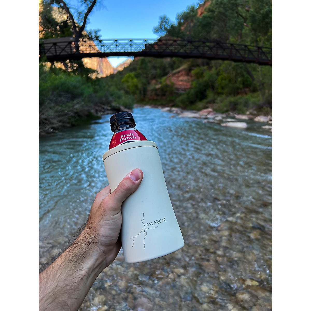 The Amarok Bottle Cooler (Off White, fits All 20oz Bottles and More)