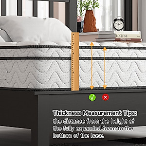 Vesgantti King Mattress, 10 Inch Hybrid King Size Mattress in a Box, King Bed Mattress with Memory Foam and Pocket Spring, Ergonomic Design & Pressure Relief, Medium Firm Feel, 76"*80"*10"