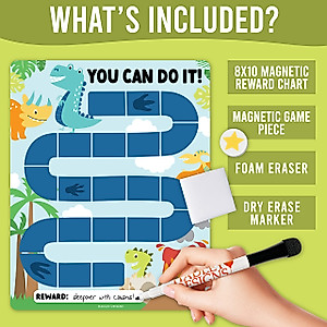 Dinosaur Reward Chart for Kids Behavior Chart for Home - Kids Reward Chart Magnetic Responsibility Chart for Kids, Toddler Reward Chart for Toddlers 2-4 Years, Good Behavior Chart for Kids at Home