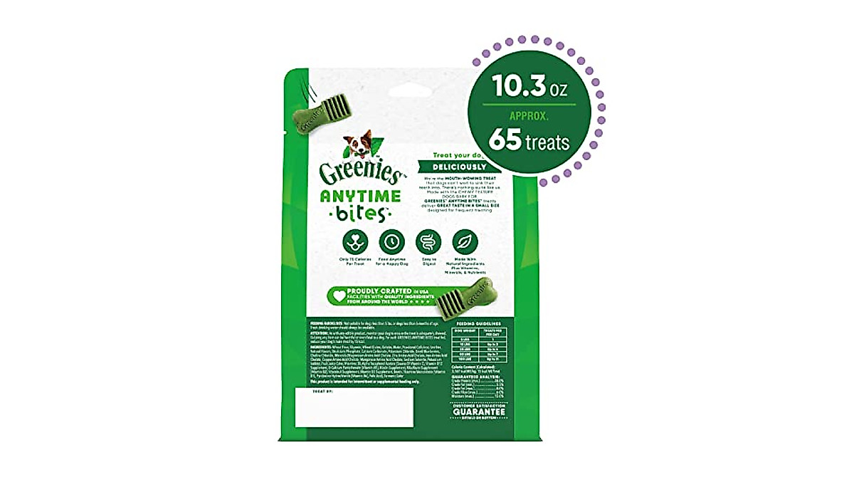 Greenies Anytime Bites Dog Treats - Delicious Blueberry