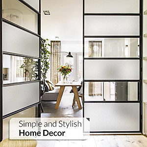 Haton Window Privacy Film, Frosted Glass Window Film, Bathroom Opaque Window Coverings, Decorative Static Cling Removable Window Sticker for Home Office, Non Adhesive, 17.5 x 78.7 Inches