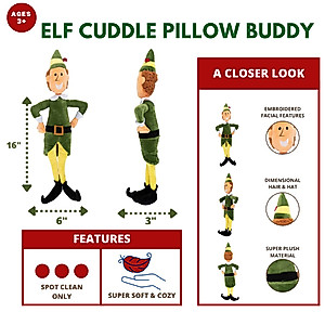 Franco Elf Buddy The Elf Movie Holiday Bedding Super Soft Plush Cuddle Pillow Buddy, One Size, (Officially Elf The Movie Product)