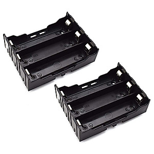 SDTC Tech 8-Pack 3.7V 18650 Battery Holder with Soldering Pins 1/2/3/4 Slot Black Plastic Battery Case Kit for DIY Parallel or Series Circuit PCB Projects(2 Per Size)