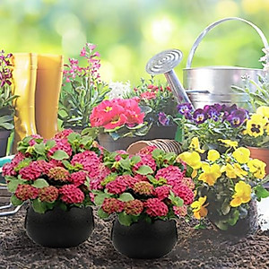 LOMIMOS 12pcs Halloween Day Mini Black Cauldron,Multi-purposed Plastic Candy Holder with Handle for Decoration Party Favors