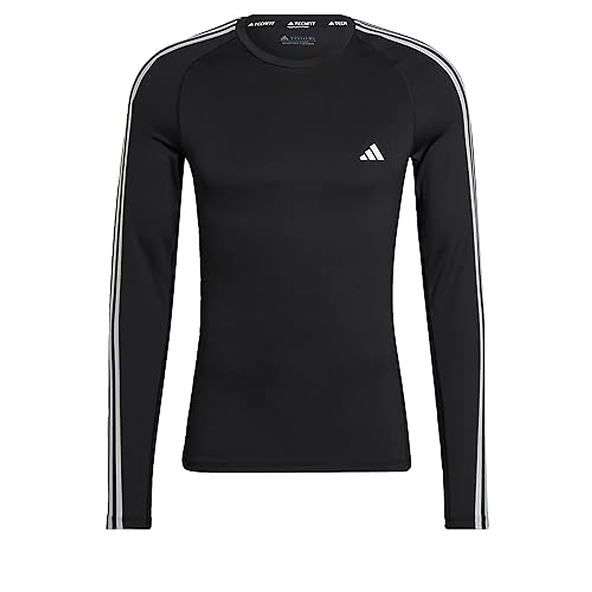 adidas Techfit 3-Stripes Training Long Sleeve Tee Men's, Black, Size 2XL