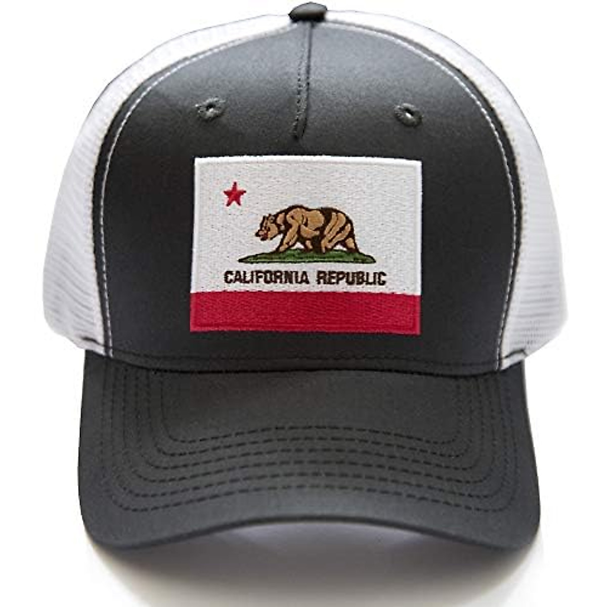 International Tie California State Bear Flag Premium-Quality Hat… White
