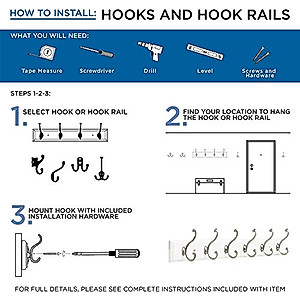 Franklin Brass Ball End Coat and Hat Hook Wall Hooks 5-Pack, Flat Black, FBCHHB5-FB-C